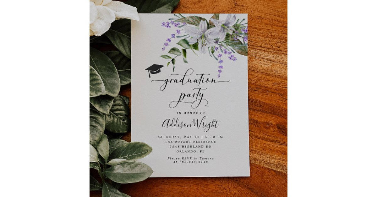 Spring Flowers Graduation Party Invitation | Zazzle