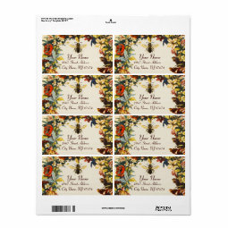 SPRING FLOWERS HONEY BEE ,BEEKEEPER LABEL | Zazzle