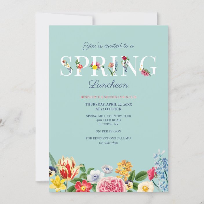 Spring Flowers Luncheon Invitation | Zazzle.com