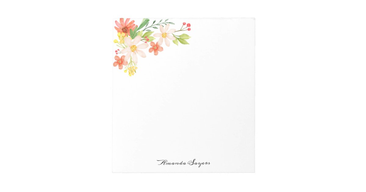 Spring Flowers Notepad | Zazzle