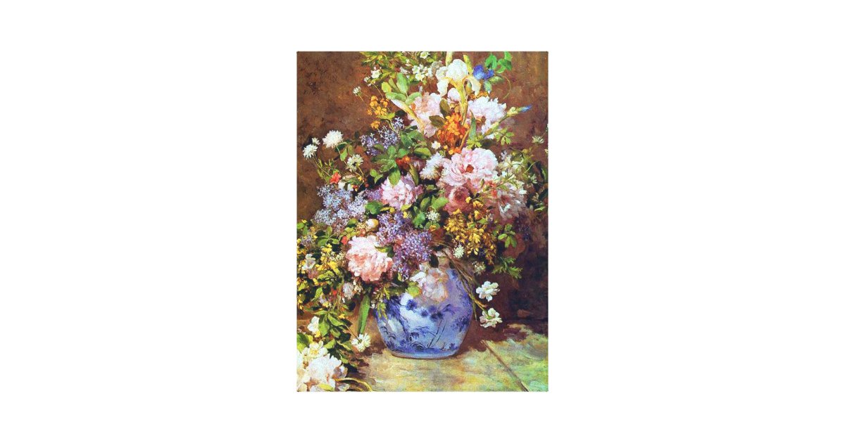 Spring Flowers Renoir Fine Art Canvas Print | Zazzle