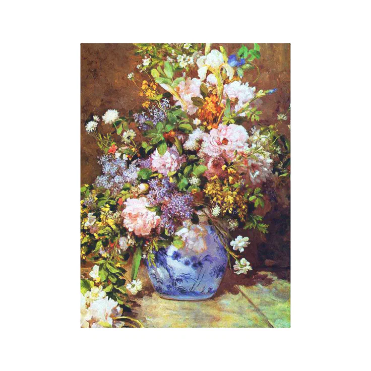 Spring Flowers Renoir Fine Art Canvas Print | Zazzle