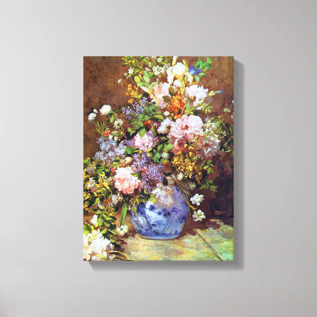 Spring Flowers Renoir Fine Art Canvas Print | Zazzle