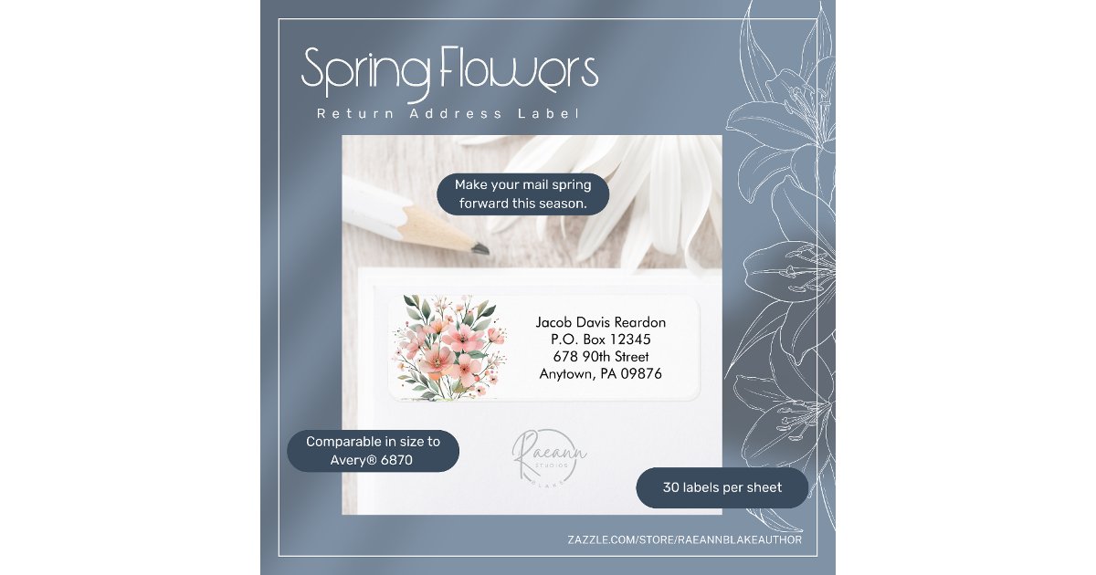 Spring Flowers Return Address Label | Zazzle