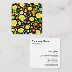Spring Flowers Square Business Card | Zazzle