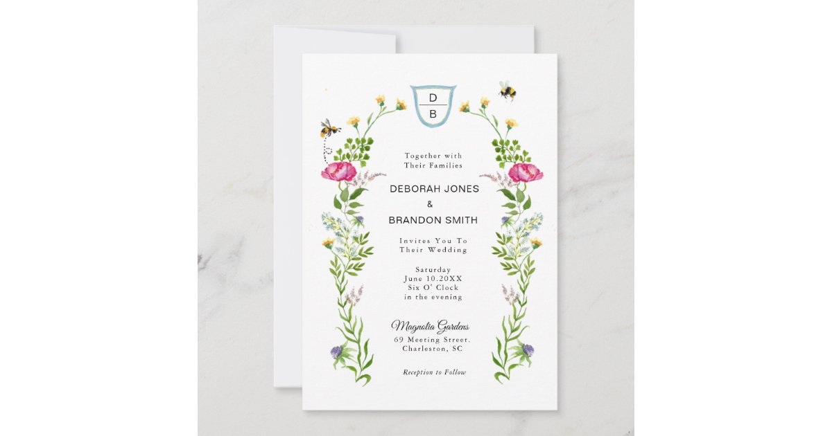 Spring flowers Wedding Invitation | Zazzle