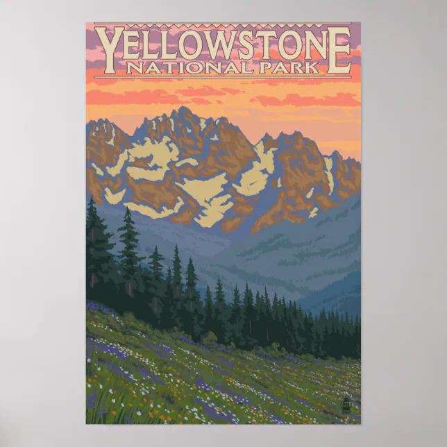 Spring Flowers - Yellowstone National Park Poster | Zazzle