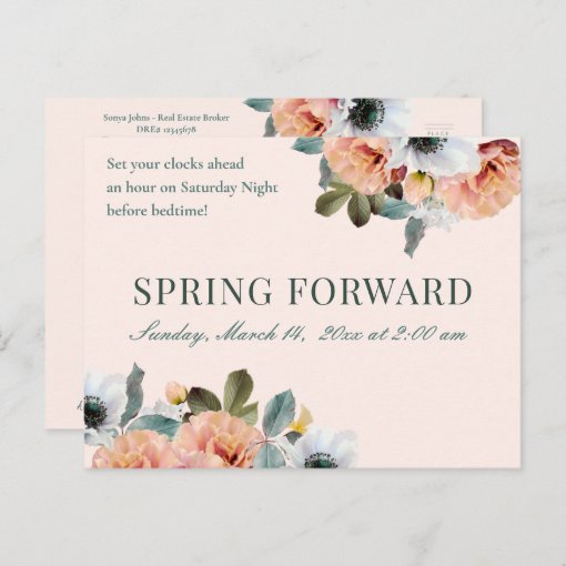 Spring Forward Business Realtor Mailer Postcard | Zazzle