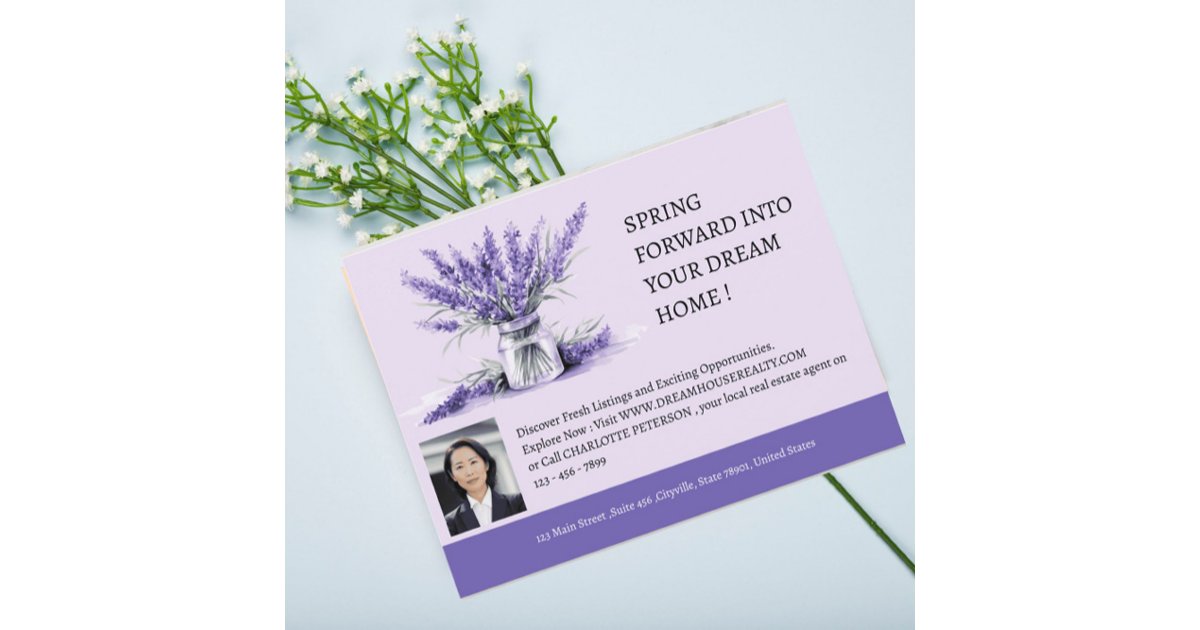 Spring Forward Real Estate Marketing Postcard | Zazzle