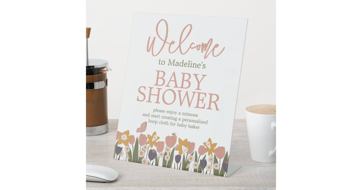 spring garden baby/bridal shower sign | Zazzle