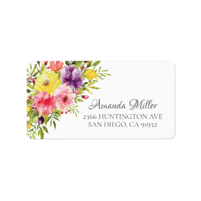 Spring Garden Flowers Return Address Label | Zazzle