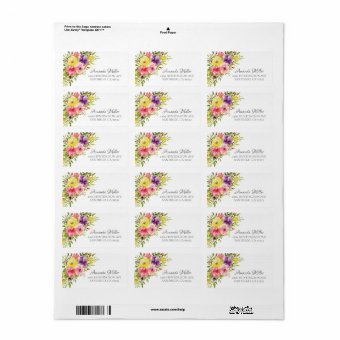 Spring Garden Flowers Return Address Label | Zazzle