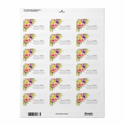 Spring Garden Flowers Return Address Label | Zazzle