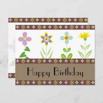 Spring Garden Happy Birthday Postcards | Zazzle