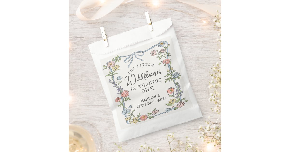 Spring Garden Party Pastel Floral Birthday Party Favor Bag | Zazzle