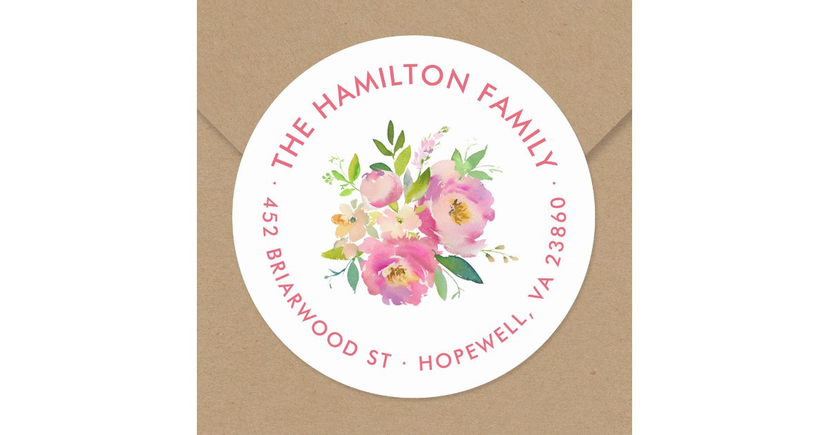 Spring Garden Round Return Address Label | Zazzle