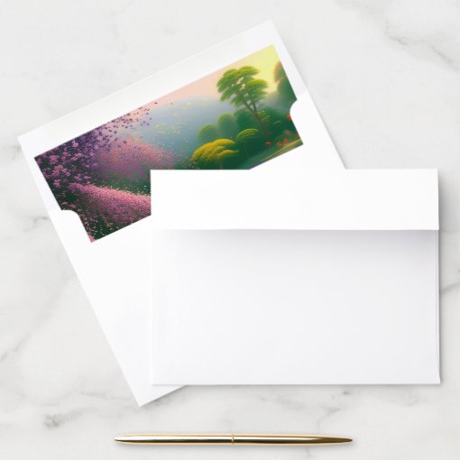 Spring Garden Scene Landscape Envelope Liner | Zazzle