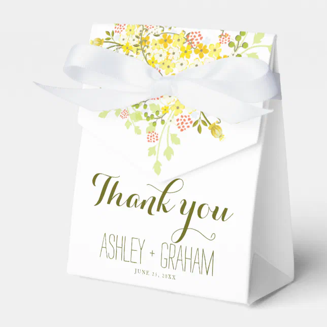 Spring Glory Personalized Floral Wedding Favor Box | Zazzle