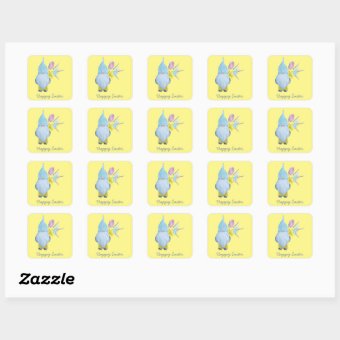 Spring Gnome Happy Easter Square Sticker | Zazzle