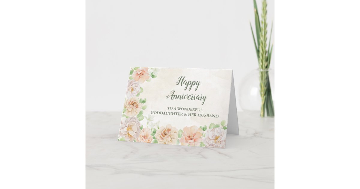 Spring Goddaughter Her Husband Wedding Anniversary Card | Zazzle