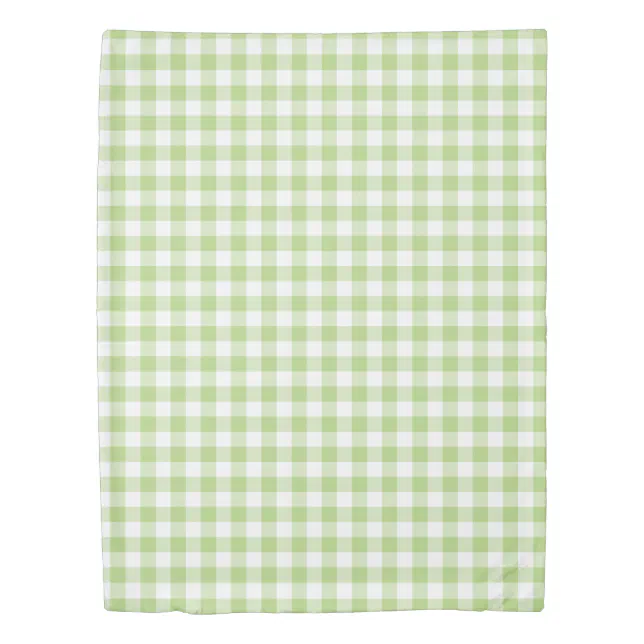 Spring Green Gingham Checked Pattern Duvet Cover | Zazzle