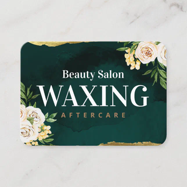 Spring Green Waxing Aftercare Card | Zazzle