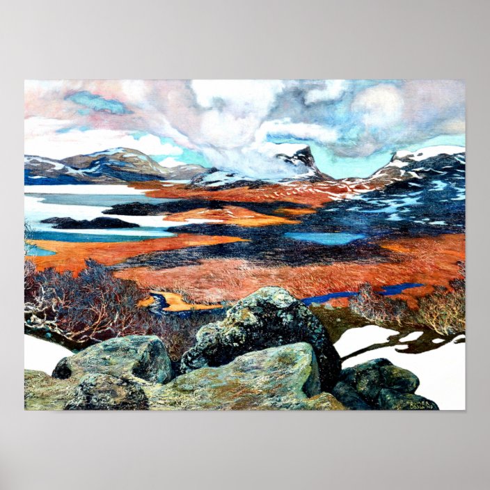 Spring in Lapland, fine art painting Poster | Zazzle.com