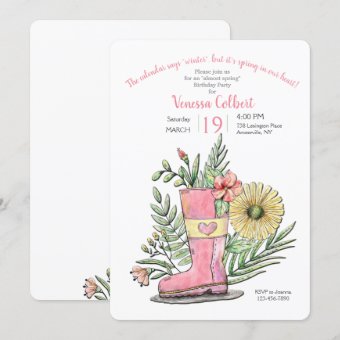Spring in Our Heart Birthday Party Invitation | Zazzle