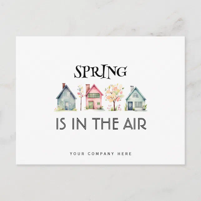 Spring is in the Air Real Estate Promotional Postcard | Zazzle