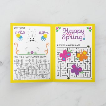 Spring Kids Puzzles Activity Card | Zazzle