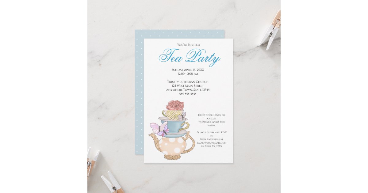 Spring Ladies Tea Party Ideas Invitation | Zazzle