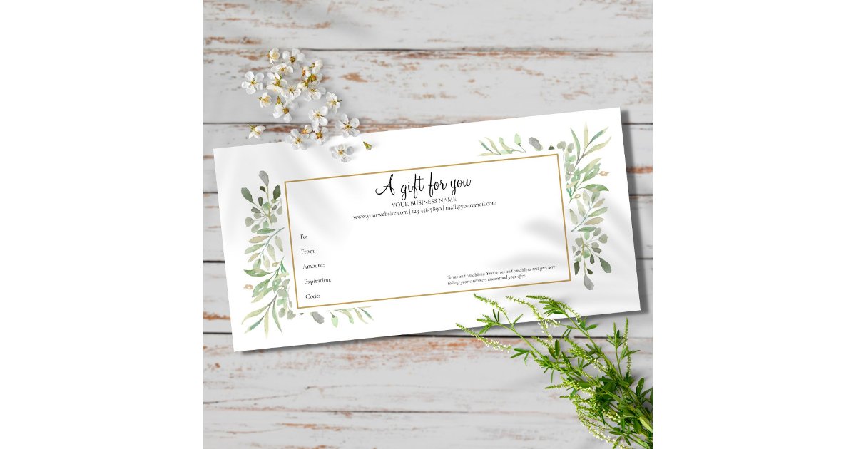 Spring Leaves Gift Certificate | Zazzle