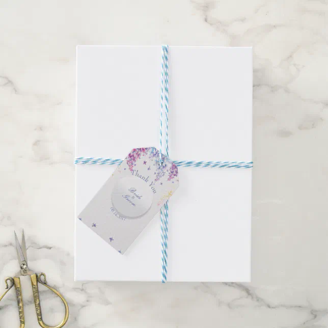 Spring Lilac Flower Blossom-Floral Wedding Gift Tags | Zazzle