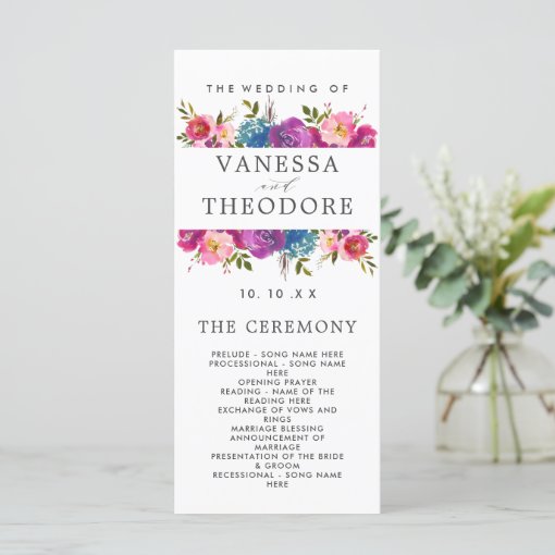 Spring Lush Bouquet Wedding Ceremony Program | Zazzle