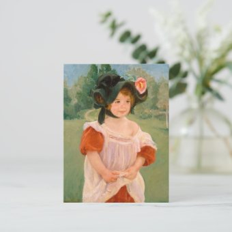 Spring: Margot Standing in a Garden | Mary Cassatt Postcard | Zazzle