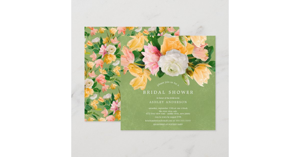 Spring Meadow Floral Bridal Shower Invitation | Zazzle