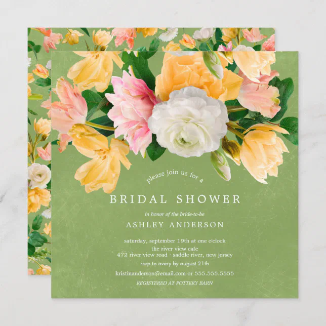 Spring Meadow Floral Bridal Shower Invitation | Zazzle