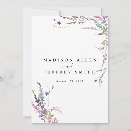 Spring Meadow Wildflower Wedding Invitation | Zazzle
