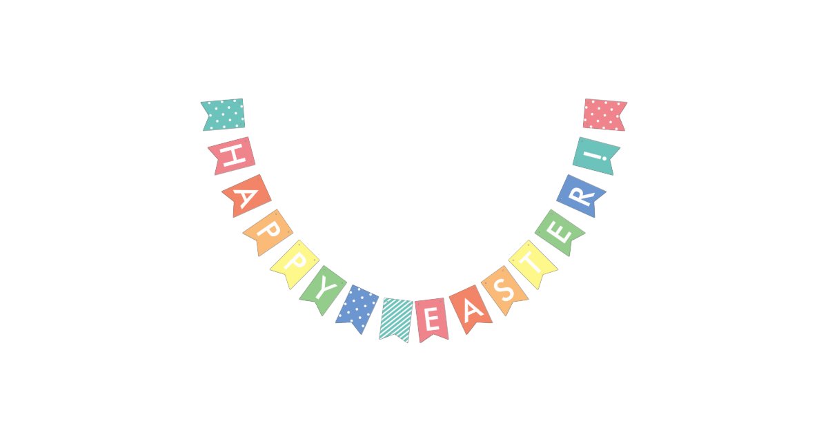 Spring Message Pastel Rainbow Happy Easter Bunting Flags | Zazzle