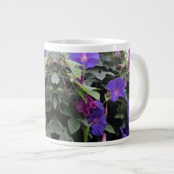 Spring Morning Glories in Blue Giant Coffee Mug | Zazzle