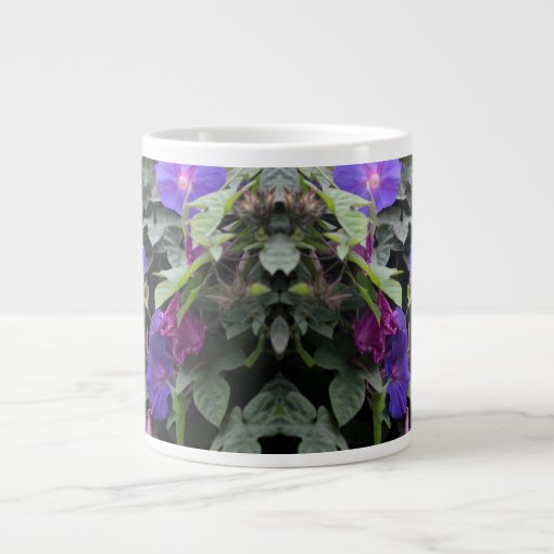 Spring Morning Glories in Blue Giant Coffee Mug | Zazzle
