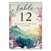 Spring Mountains Floral Wedding Table Number | Zazzle