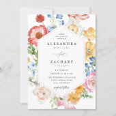 Spring Multi Color Florals Wedding Invitation | Zazzle