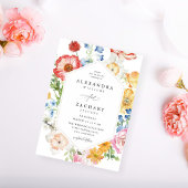 Spring Multi Color Florals Wedding Invitation | Zazzle