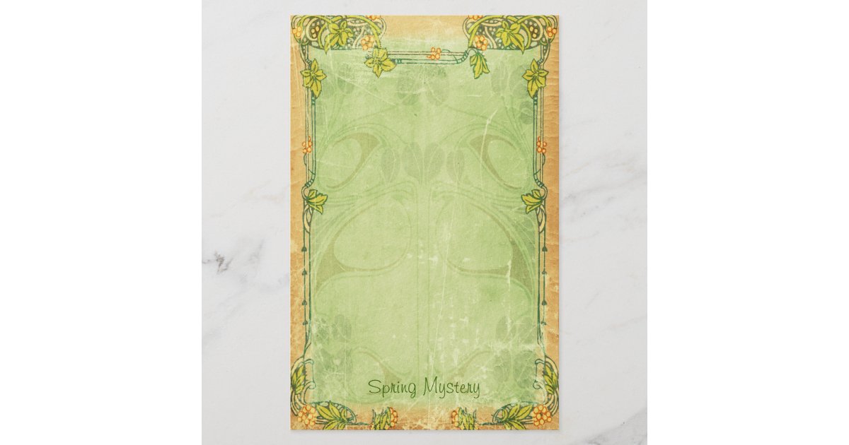 Spring Mystery - Art Nouveau Stationery | Zazzle