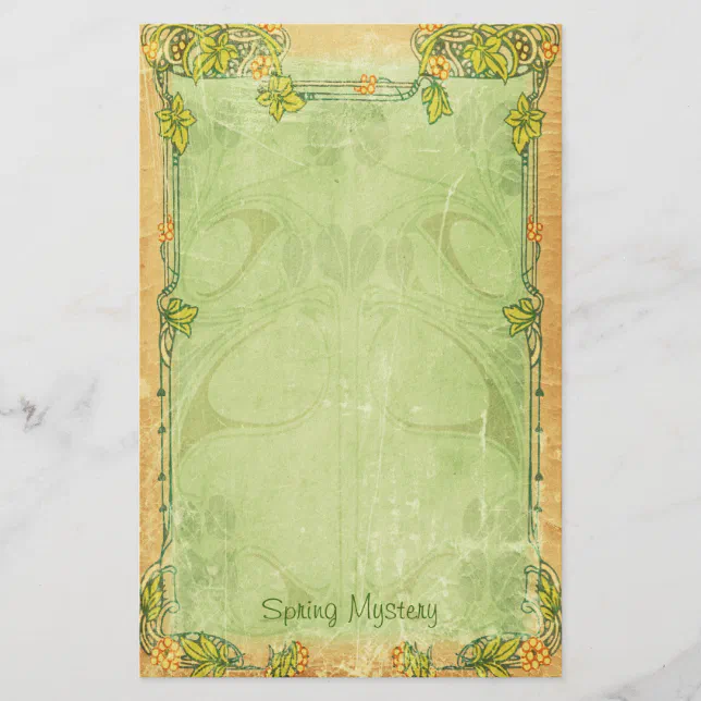 Spring Mystery - Art Nouveau Stationery | Zazzle