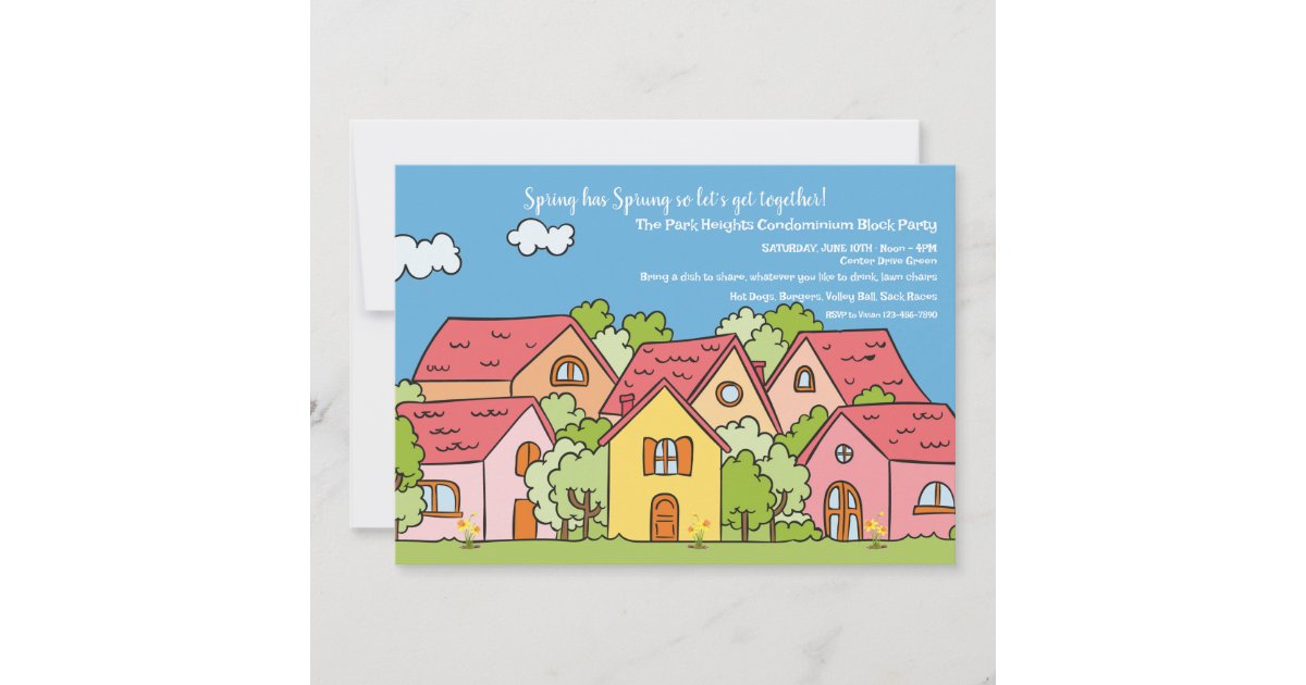 Spring Neighborhood Block Party Invitation | Zazzle