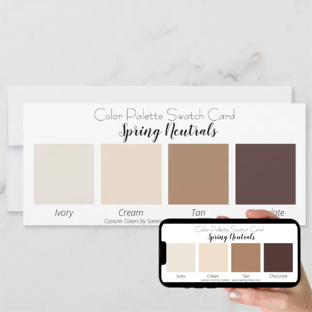 Spring Neutrals Color Palette Swatch Card | Zazzle