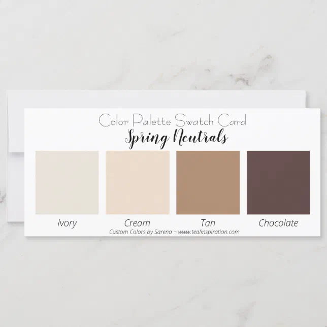 Spring Neutrals Color Palette Swatch Card | Zazzle