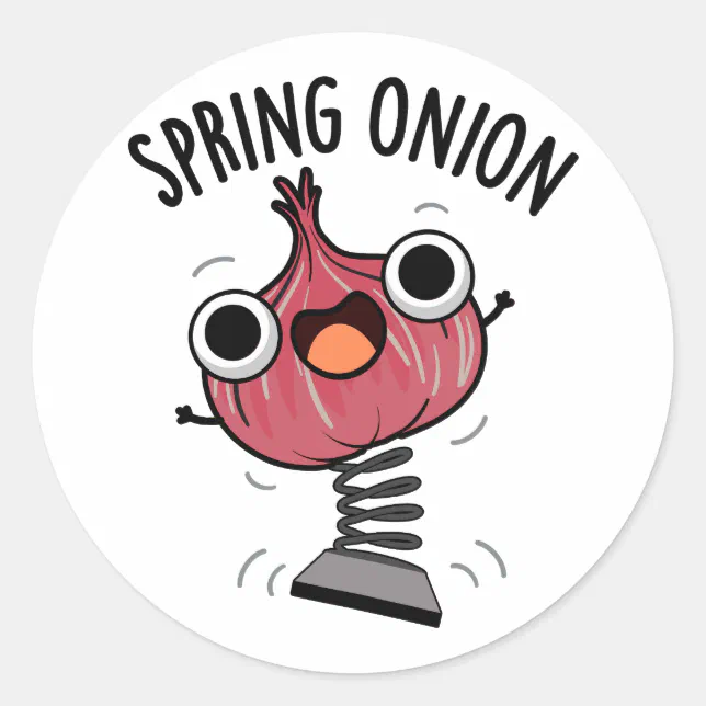 Spring Onion Funny Veggie Pun Classic Round Sticker | Zazzle
